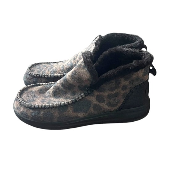 Hey Dude | Shoes | Hey Dude Denny Boots Womens Brown Leopard Print Leo ...